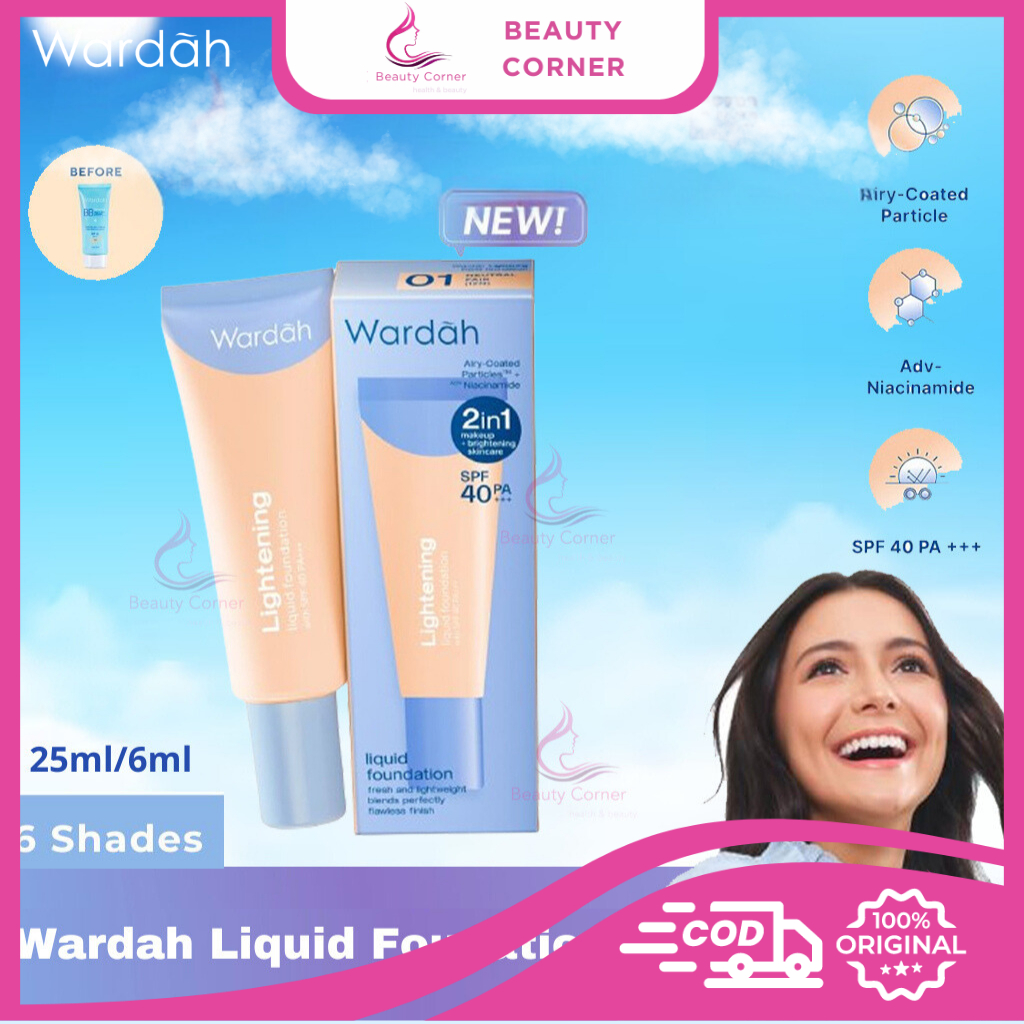 Jual Wardah Lightening Liquid Foundation SPF 40 PA ++++ | Shopee Indonesia