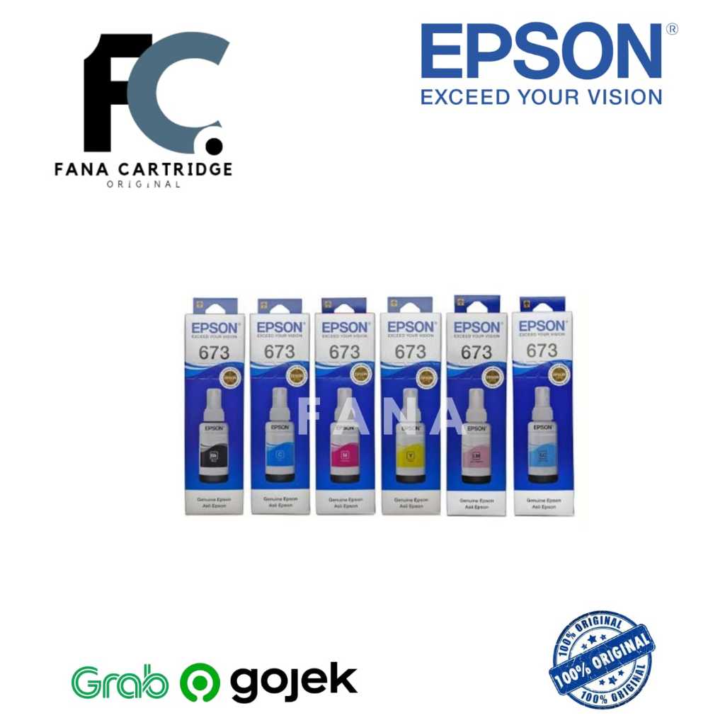 Jual tinta epson 673 B/C/Y/M/LM/LC original | Shopee Indonesia