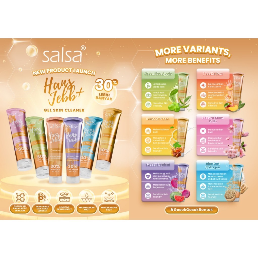 Jual [BPOM] NEW Salsa Hans Jebb Gel Skin Cleanser Exfoliating 150gr ...