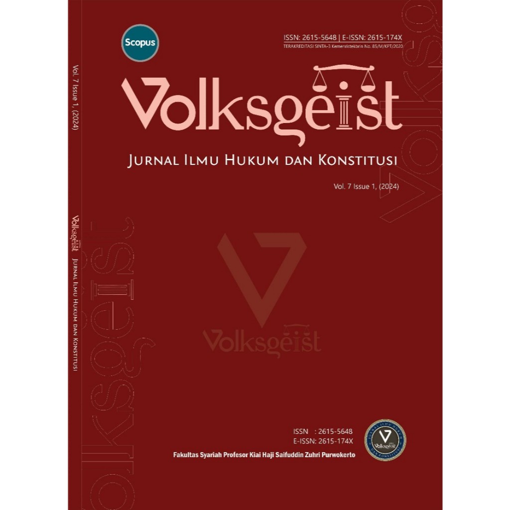 Jual Pembuatan dan Publikasi Jurnal Bereputasi Scopus - Volksgeist: Jurnal Ilmu Hukum dan ...