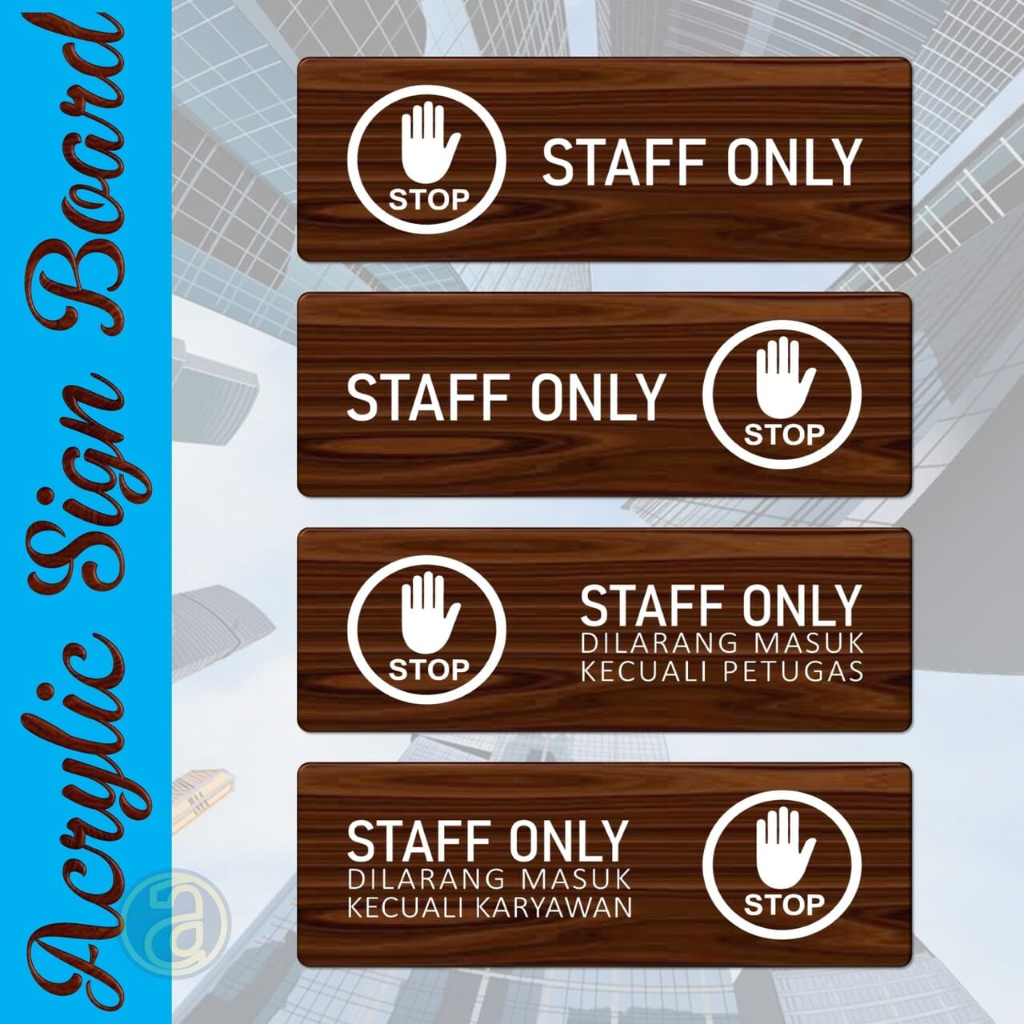 Jual Sign Board Acrylic 10x30 cm - Papan Tanda Dilarang Masuk Kecuali ...