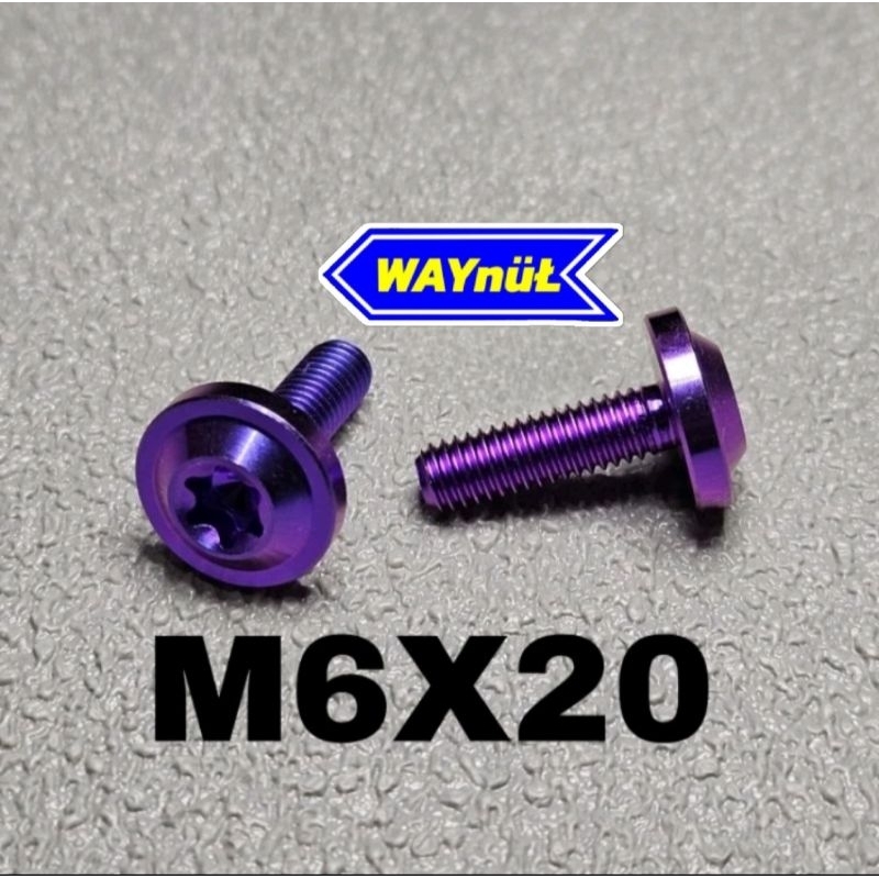 Jual Baut m6x20 Bighead Drat 10 panjang 2cm titanium | Shopee Indonesia