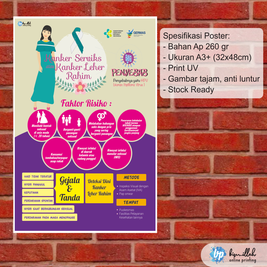 Jual Poster kesehatan kanker serviks leher rahim | Shopee Indonesia