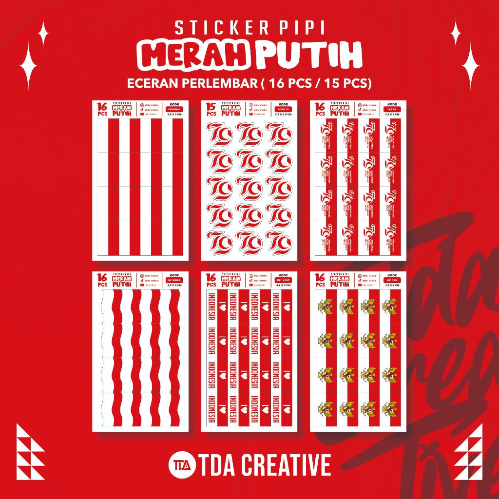 Jual Sticker Pipi Kecil HUT RI Sticker Kemerdekaan Indonesia / Bendera ...