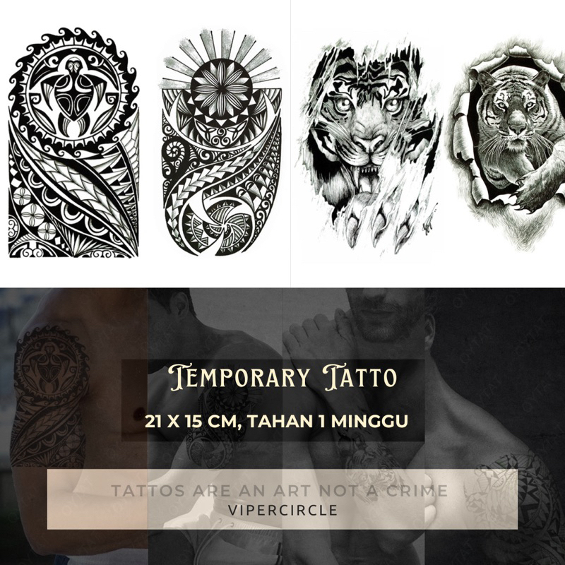 Jual Stiker TEMPORARY TATTOO Harimau Naga Tribal STICKER 21x15 cm ...