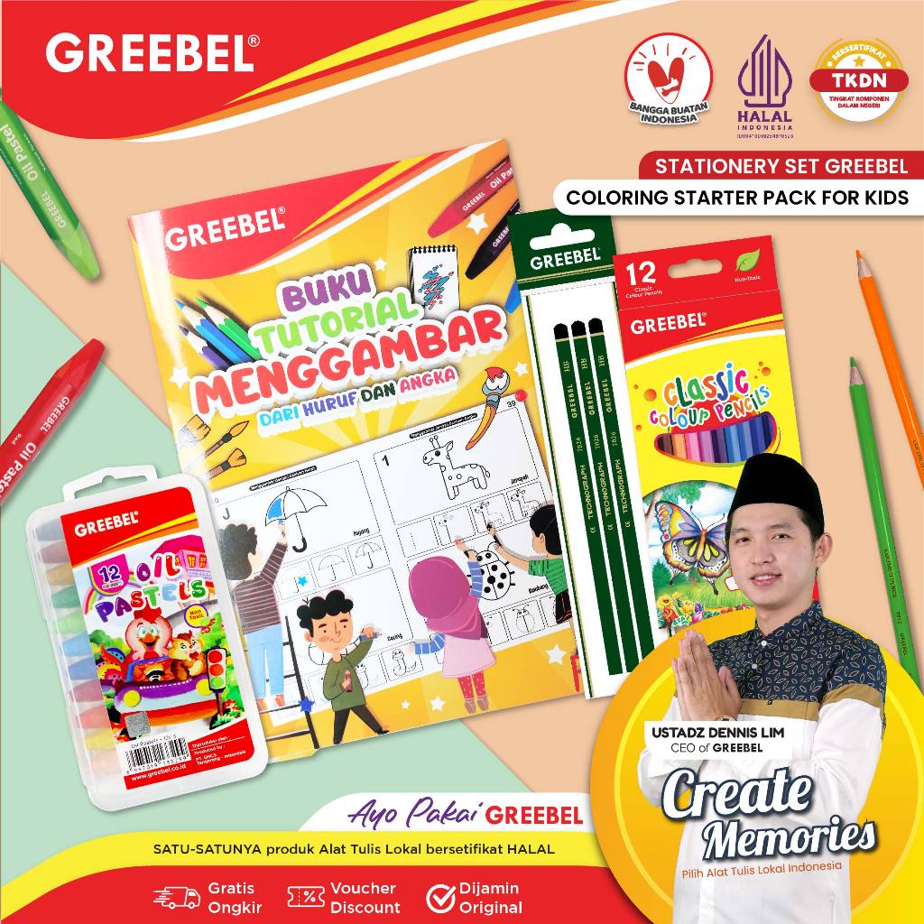 Jual GREEBEL Paket Mewarnai Menggambar Lengkap / Paket Coloring Starter ...