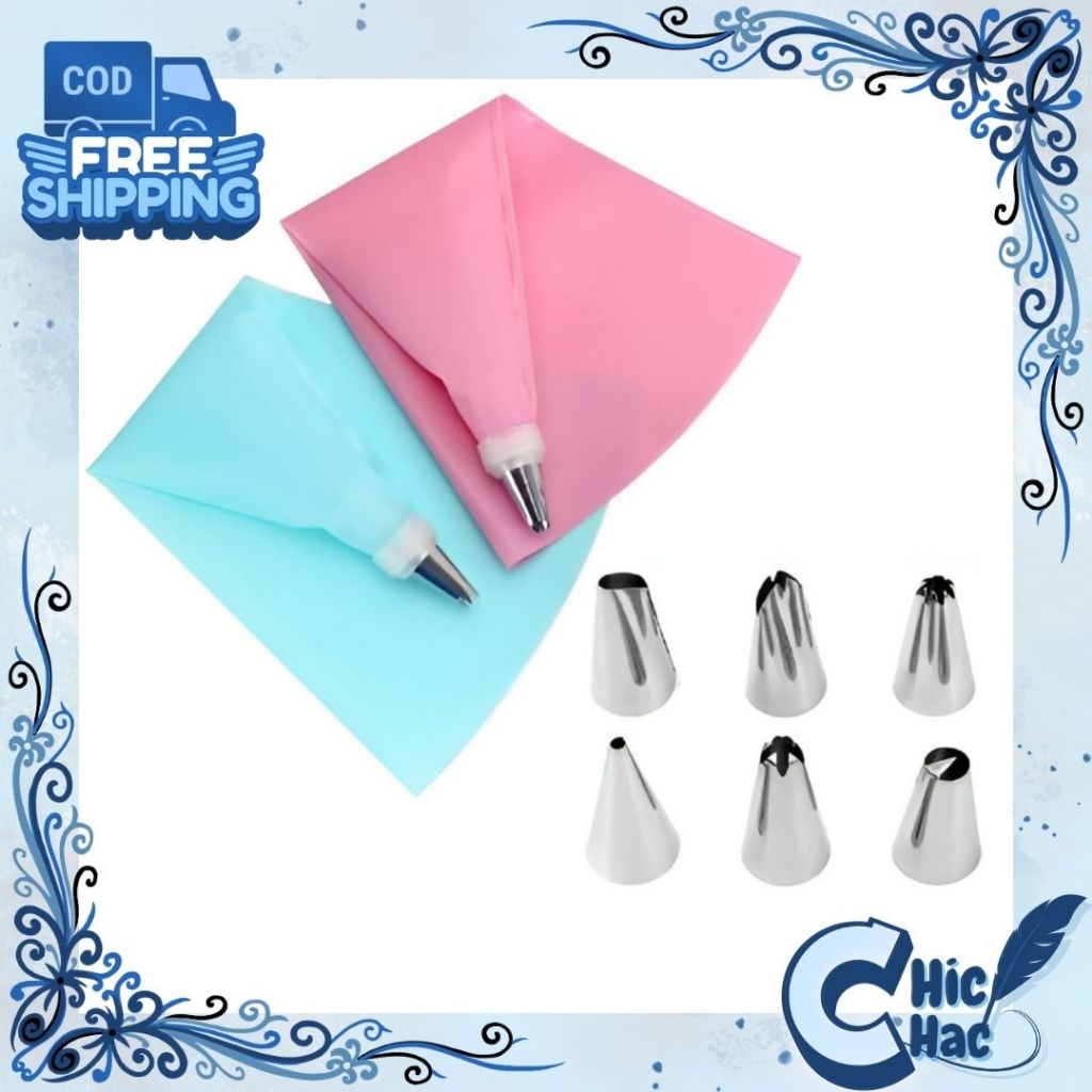 Jual Icing Piping Bag Set 8 In 1 Silikon Cake Decorating Spuit / Spuit ...