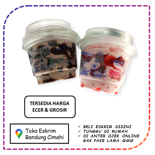 Jual Es Krim Ice Cream Eskrim Aice Cup Sundae Coklat Strawberry ...