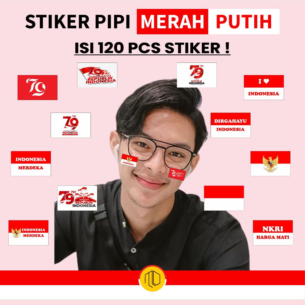 Jual ISI 120 PCS READY STOK Sticker stiker pipi hut RI dirgahayu ...