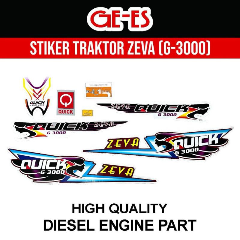 Jual Stiker Traktor G3000 Zeva Stiker Traktor Zeva Full Set Stiker ...