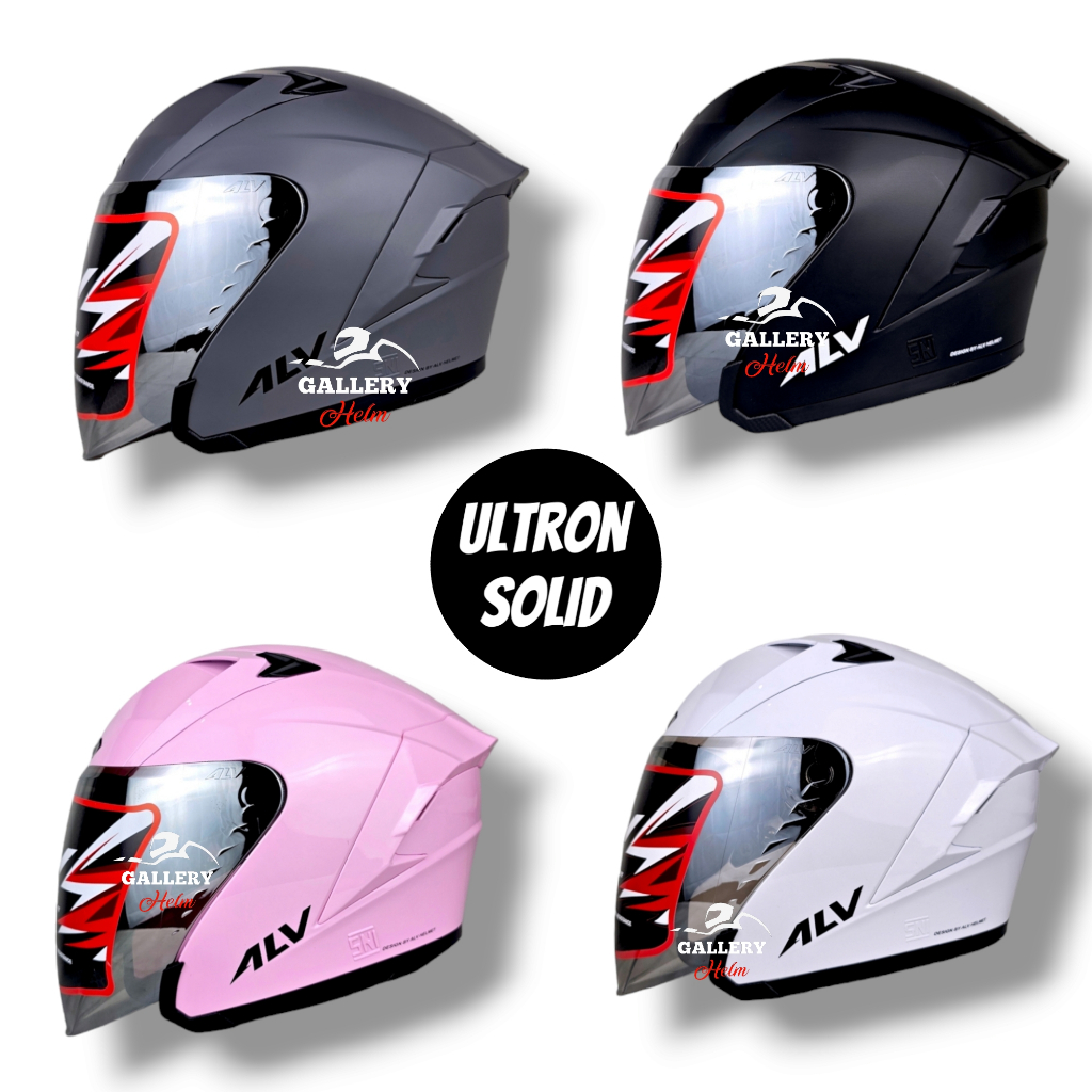Jual Alv Ultron Solid Dark Grey Glossy | Helm Half Face Alv Ultron ...