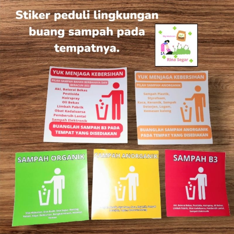 Jual Stiker Vynil Sampah Organik Anorganik B3 Stiker Bermanfaat Daur ...