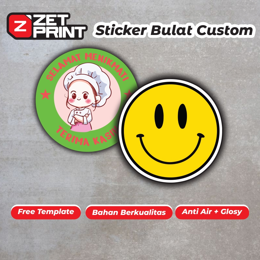 Jual Sticker Label Makanan Minuman Bulat Custom Free Desain Murah Dan ...