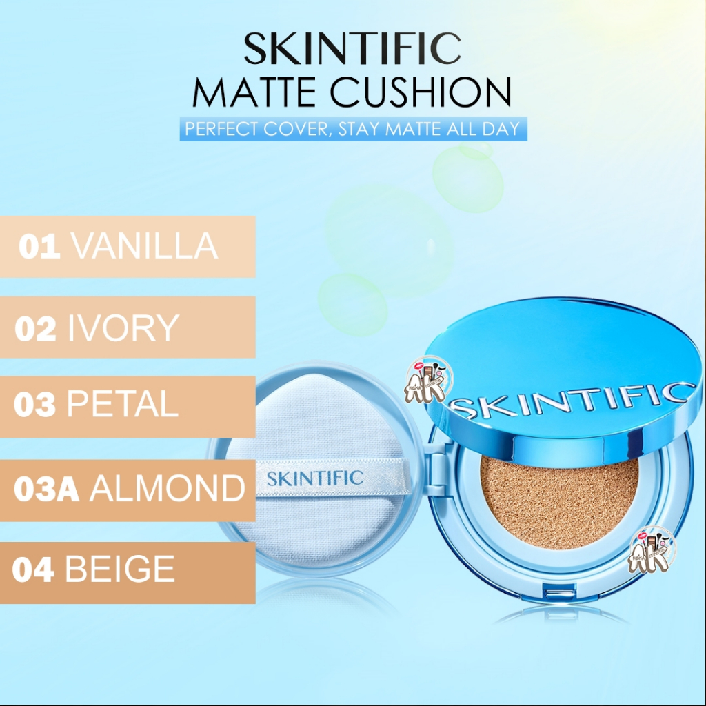 Jual SKINTIFIC PERFECT STAY VELVET MATTE FINISH CUSHION (BIRU) | Shopee Indonesia