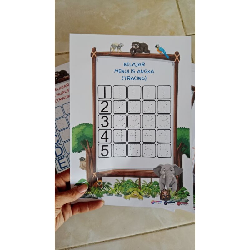 Jual Lembar Aktivitas Belajar Tracing Huruf dan Angka untuk PAUD dan TK ...