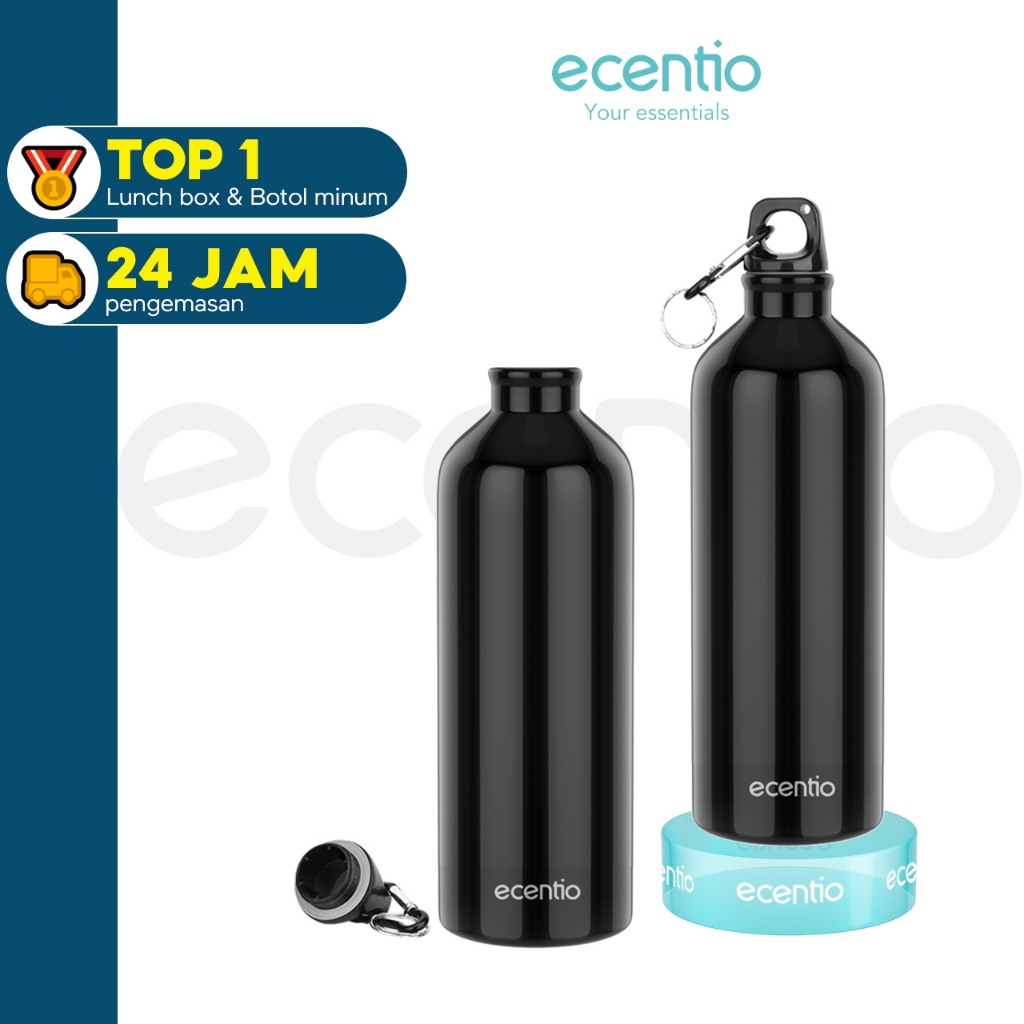 Jual ecentio Botol Minum 1000ml aluminium Sports Water Bottle Bpa Free ...