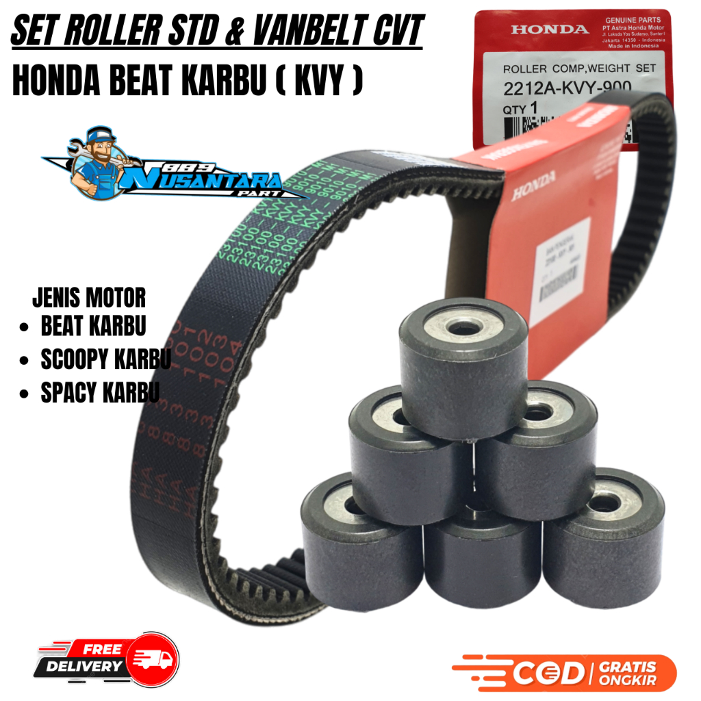 Jual PAKET KVY VANBELT BEAT + ROLLER SET BEAT KARBU / SPACY KARBU ...