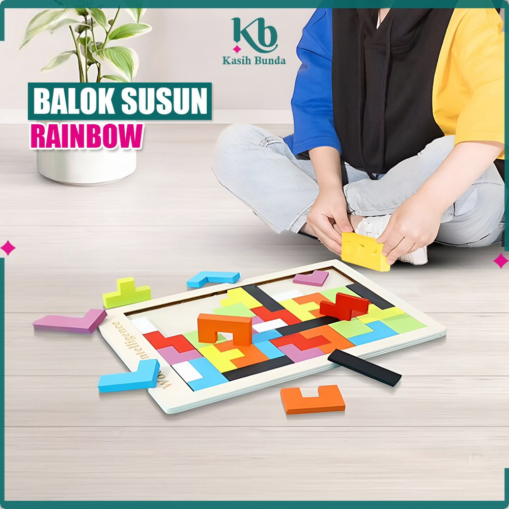 Jual Mainan Edukasi Anak Tetris Puzzle Wooden Intellegence / Mainan ...