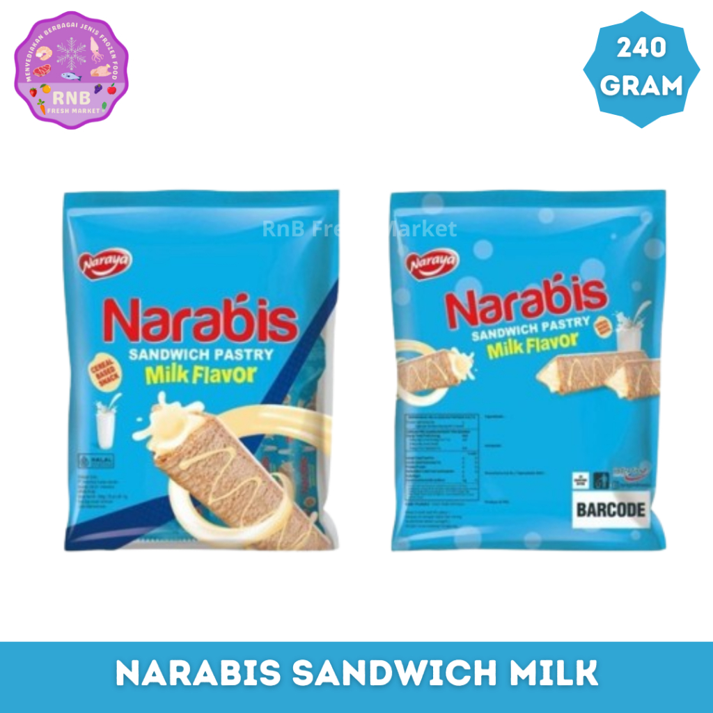 Jual Naraya Narabis Snack Sandwich Pastry Milk Flavor Netto 240 Gram ...