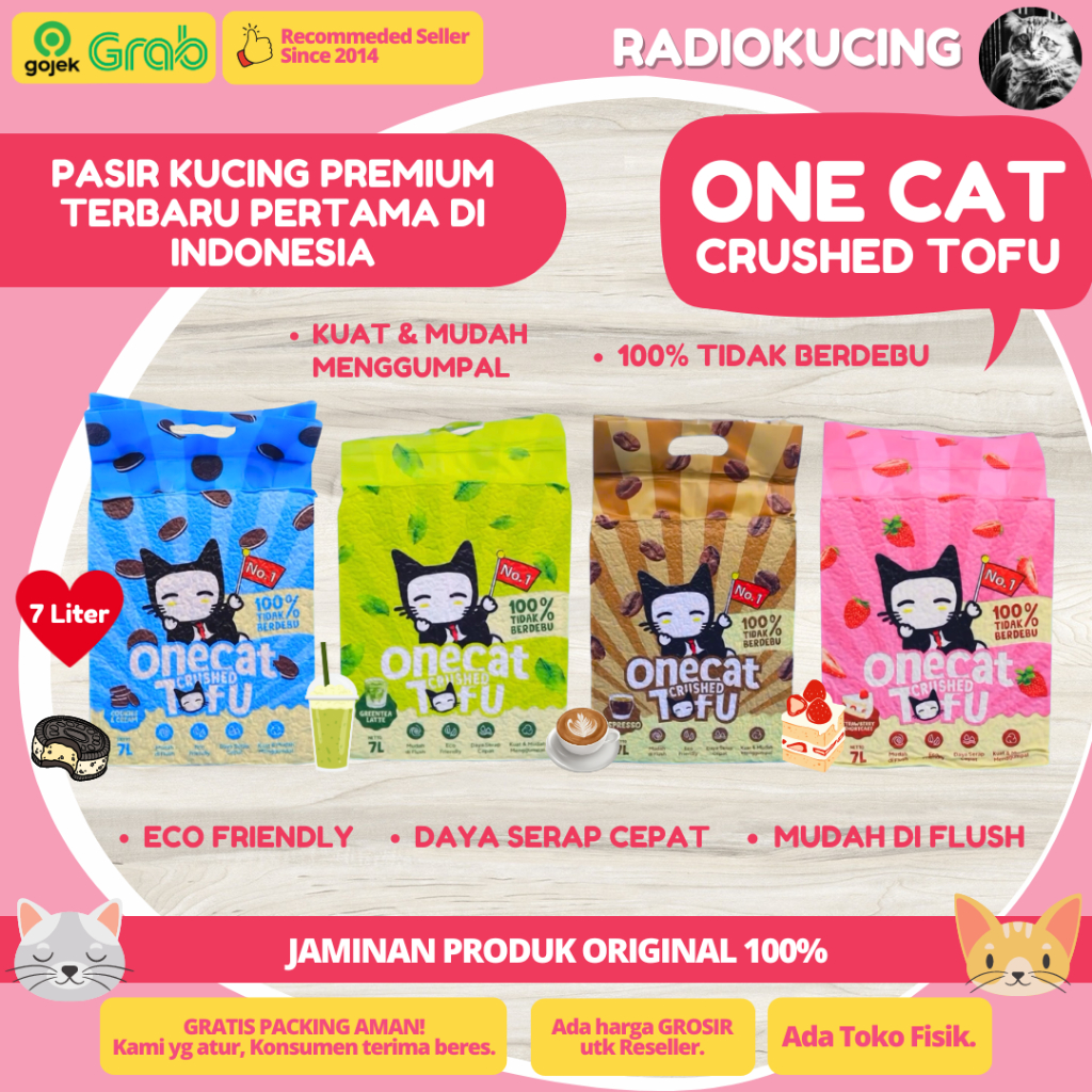 Jual Pasir Kucing One Cat Crushed Tofu Soya Cat Litter 7 lt Pasir ...