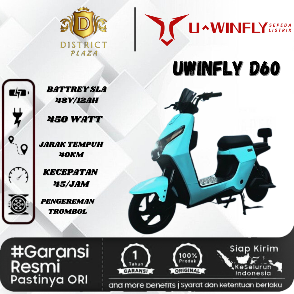 Jual Sepeda Listrik Uwinfly D65/D70/D60 ADV Bergaransi Resmi Motor Power 450Watt 48v12Ah ...