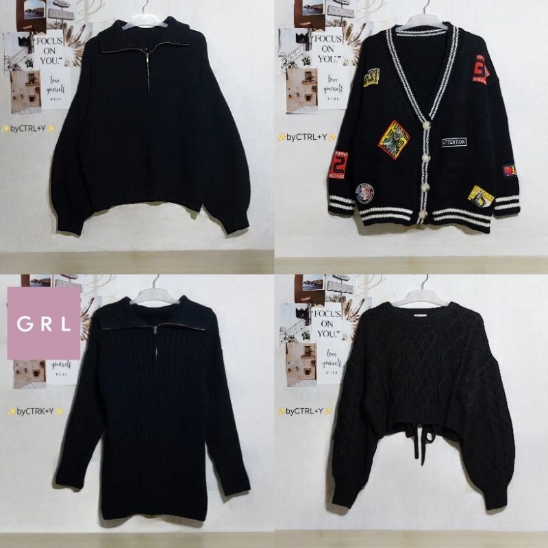 Jual [PRELOVED] BLACK CARDIGAN/ SWEATER / VEST 2IN1 RAJUT CARDI SWEATER ...