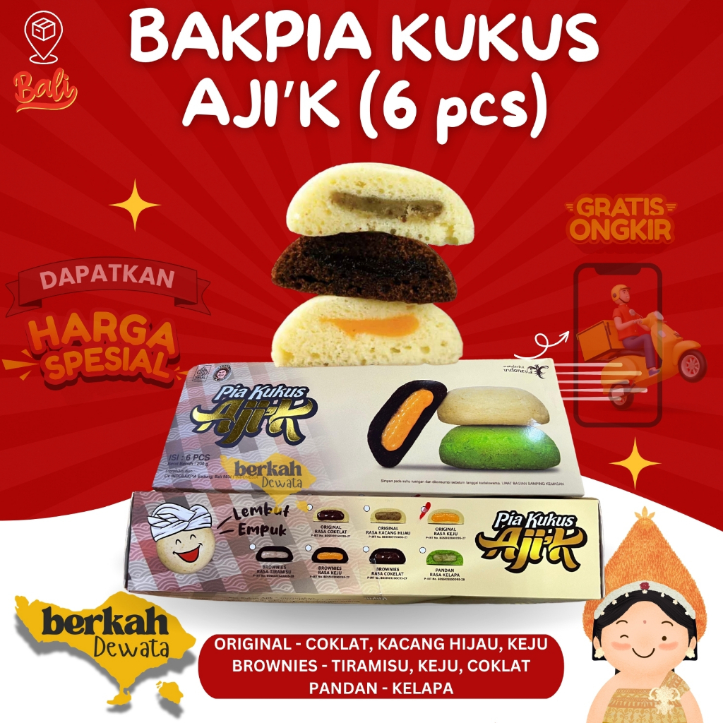 Jual Bakpia Pia Kukus Ajik Krisna ( Bukan Tugu Jogja ) Oleh Oleh Khas Bali Asli | Shopee Indonesia