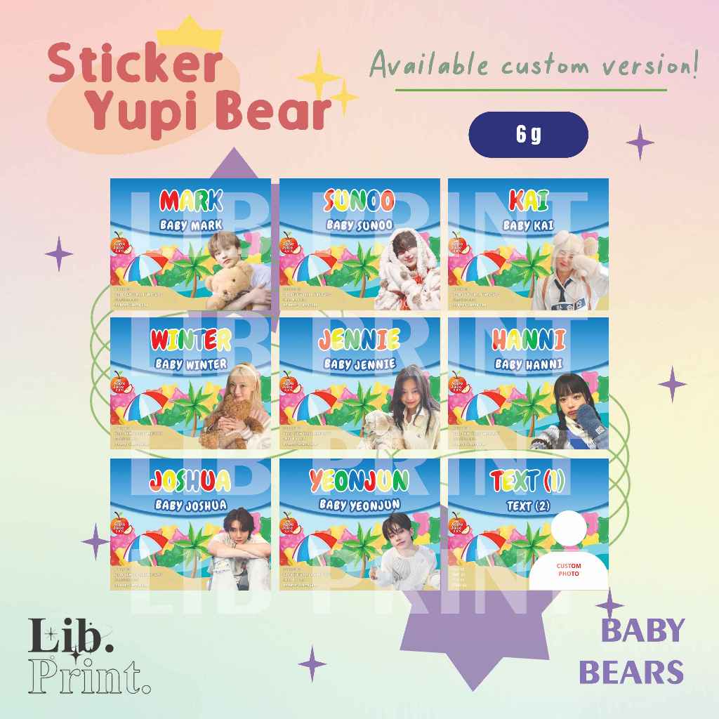 Jual STICKER YUPI CUSTOM NCT EXO BTS SEVENTEEN AESPA BLACKPINK ENHYPEN ...