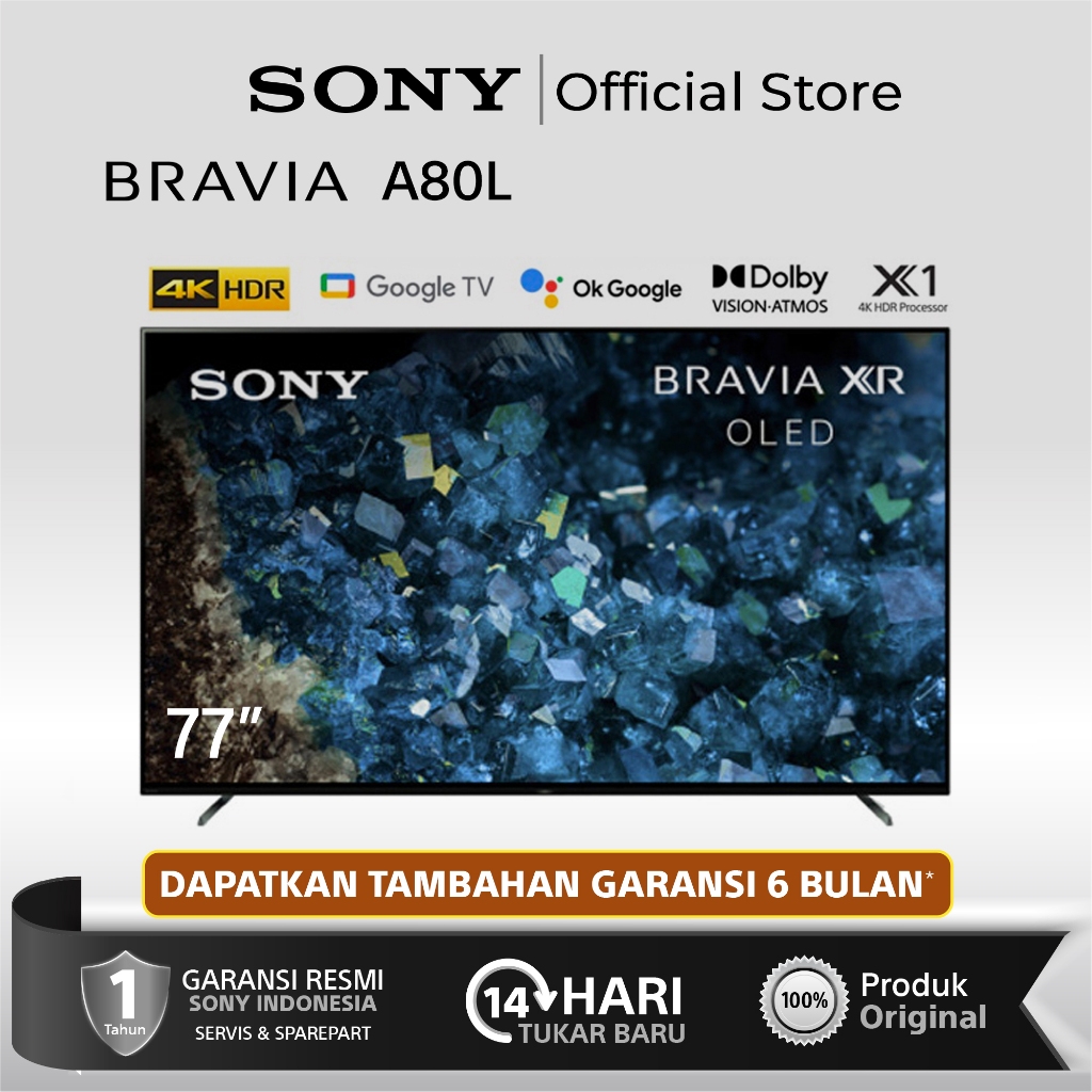 Jual Sony Bravia A80L 77'' Inch / 77A80L 4K Ultra HD High Dynamic Range ...