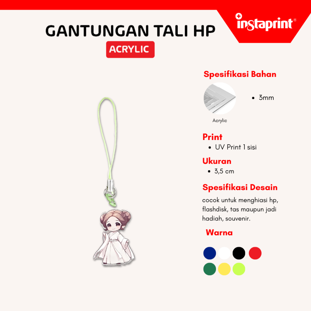 Jual Gantungan tali hp bahan acrylic custom tebal 3mm,accesoris hp ...