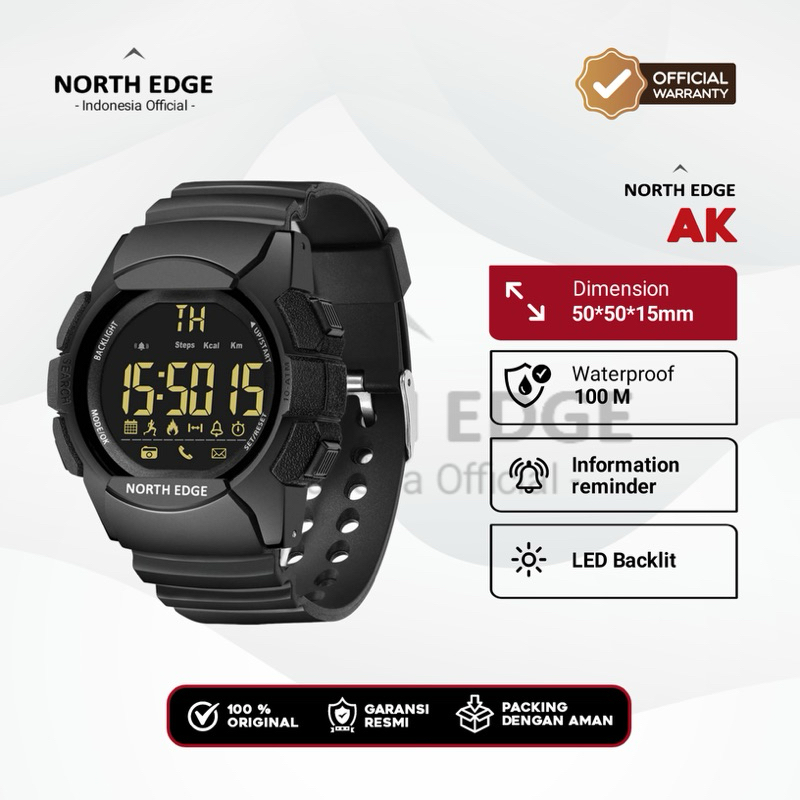 Jual NORTH EDGE AK WATERPROOF 100M Original Smartwatch Militer | Shopee ...