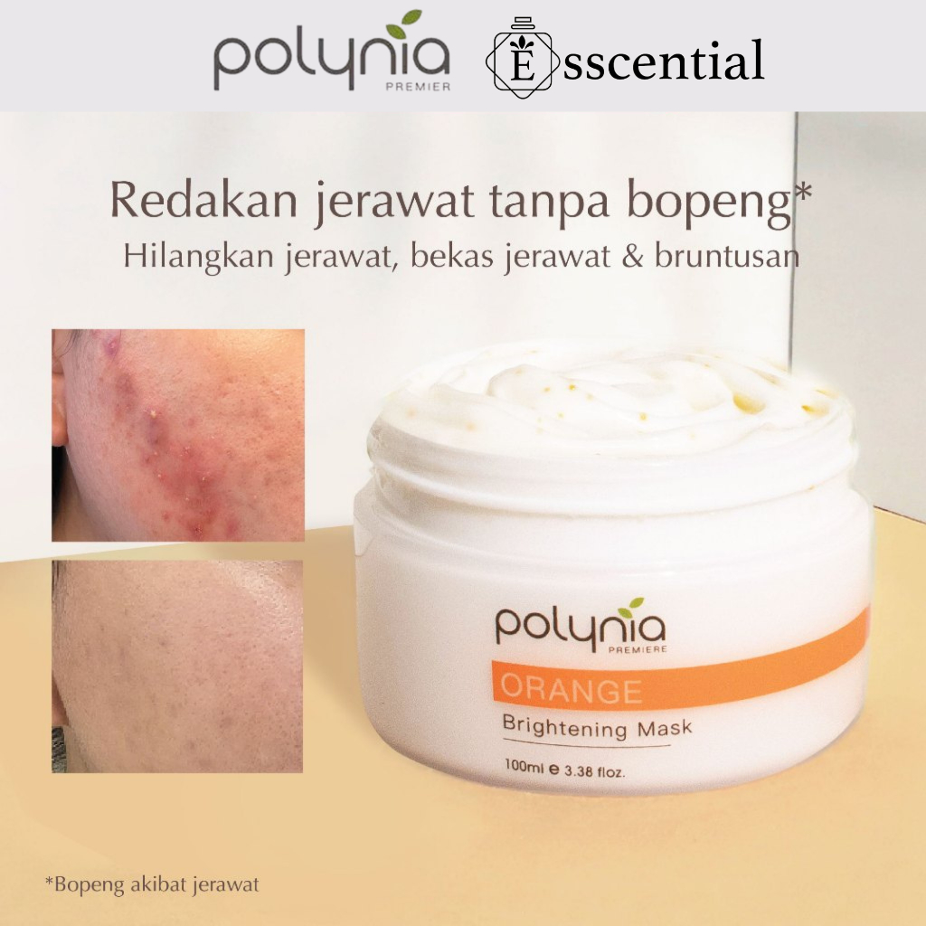 Jual POLYNIA Orange Brightening Face Mask 100ML BPOM | Masker Vitamin C ...