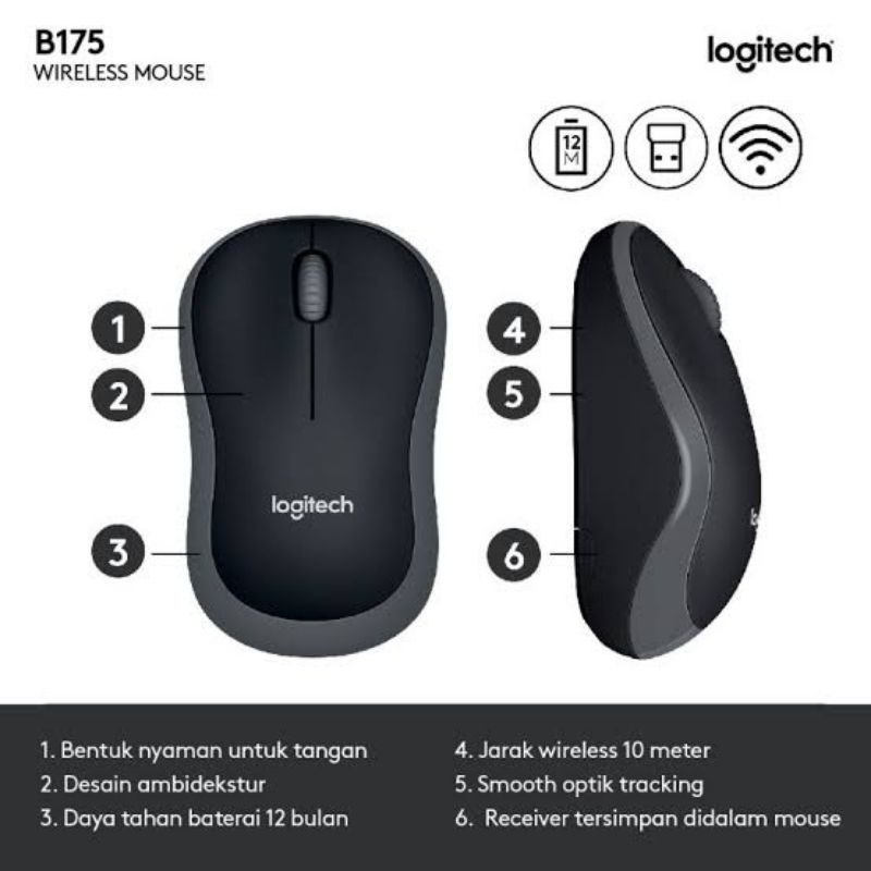 Jual Logitech B175 Wireless Mouse Original | Shopee Indonesia