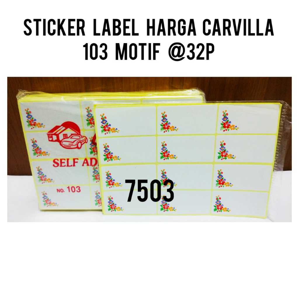 Jual KERTAS LABEL / STIKER LABEL HARGA CARVILLA 103 MOTIF | Shopee Indonesia