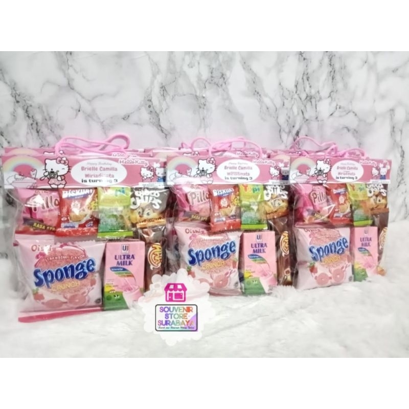 Jual Paket snack Ultah hemat 10ribuann || Snack Sponge Pink || Hampers ...