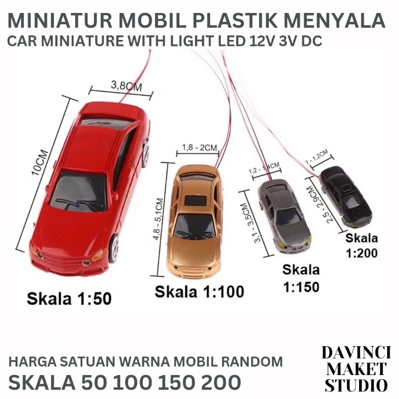 Jual (LED) Miniatur Mobil Maket Plastik ABS Menyala 12V 3V - Plastic ...