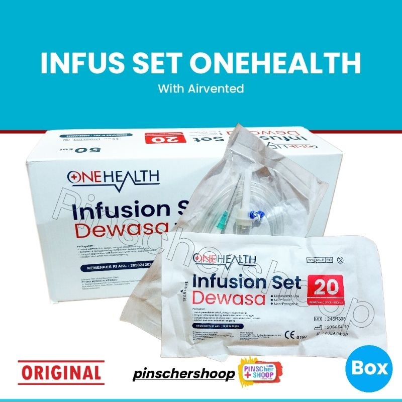 Jual Infuset Onehealth Selang Infusion Set With Air Vent / Box | Shopee ...