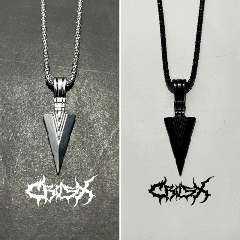 Jual ARROW NECKLACE / STAR CROSS NECKLACE KALUNG KUNAI SEGITIGA SILVER ...