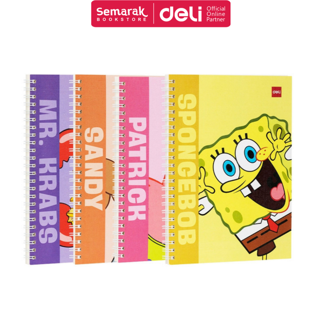 Jual Deli LA560 Spiral Notebook Spongebob Student Buku Tulis Catatan A5 ...