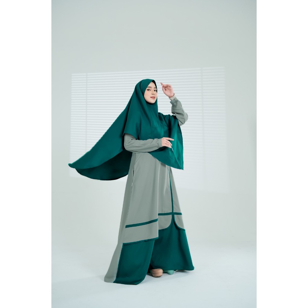 Jual Rauna - Baju Muslim - Gamis Syar'i 04 Tosca | Shopee Indonesia