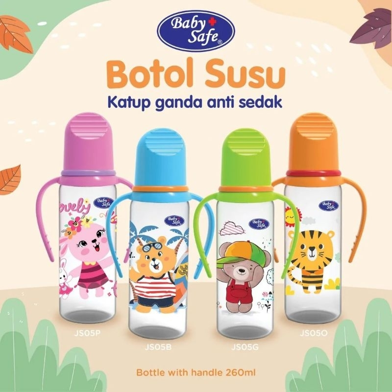 Jual Baby Safe Botol Susu dengan Gagang Pegangan 250ml | Babysafe ...