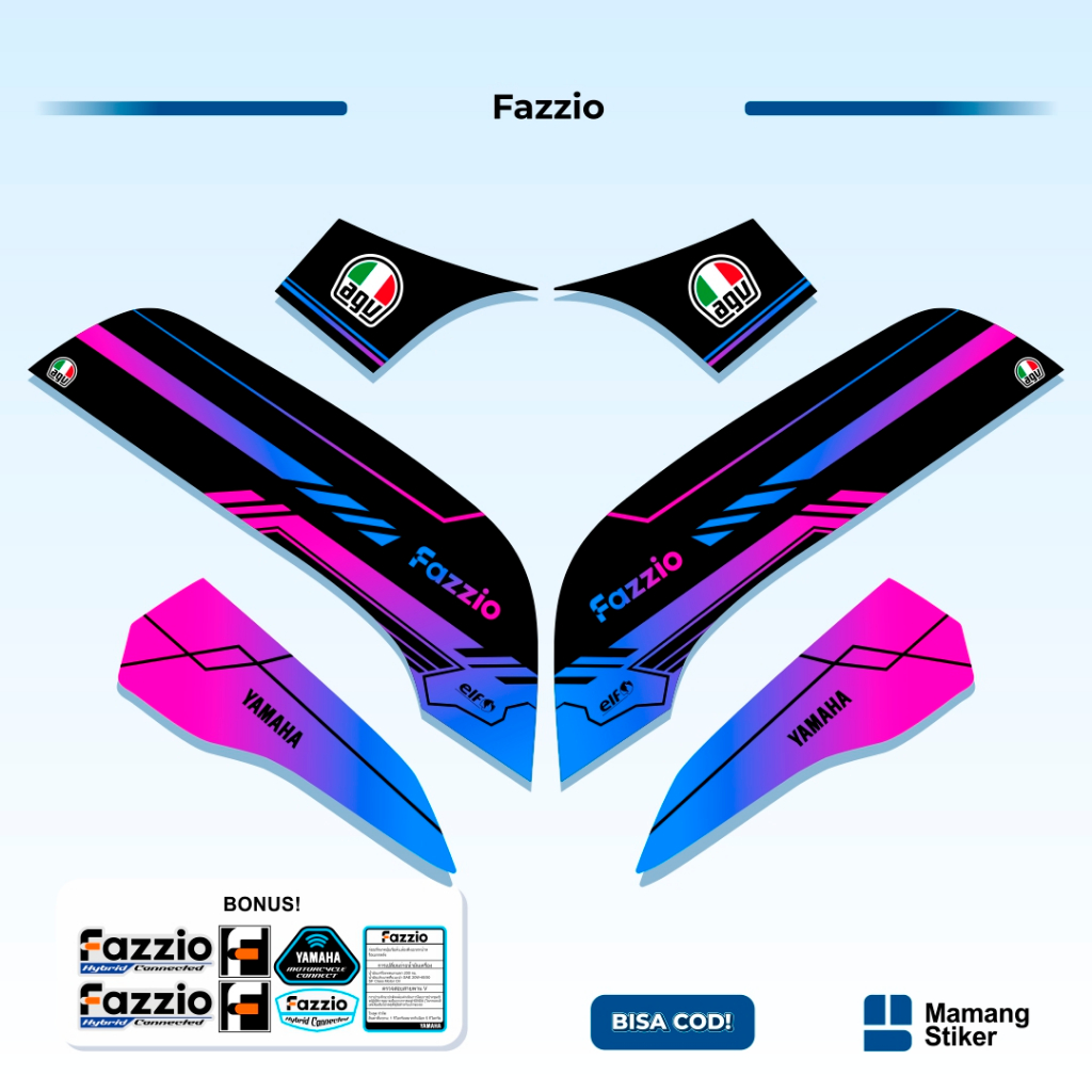 Jual Striping Fazzio Variasi (53) Mooneyes Full Body Custom Original ...