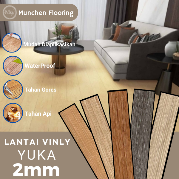 Jual Lantai Vinyl YUKA Tebal 2mm ( 1 box isi 24 planks >>> 3,345m2 )/lantai vinyl YUKA M2 ...