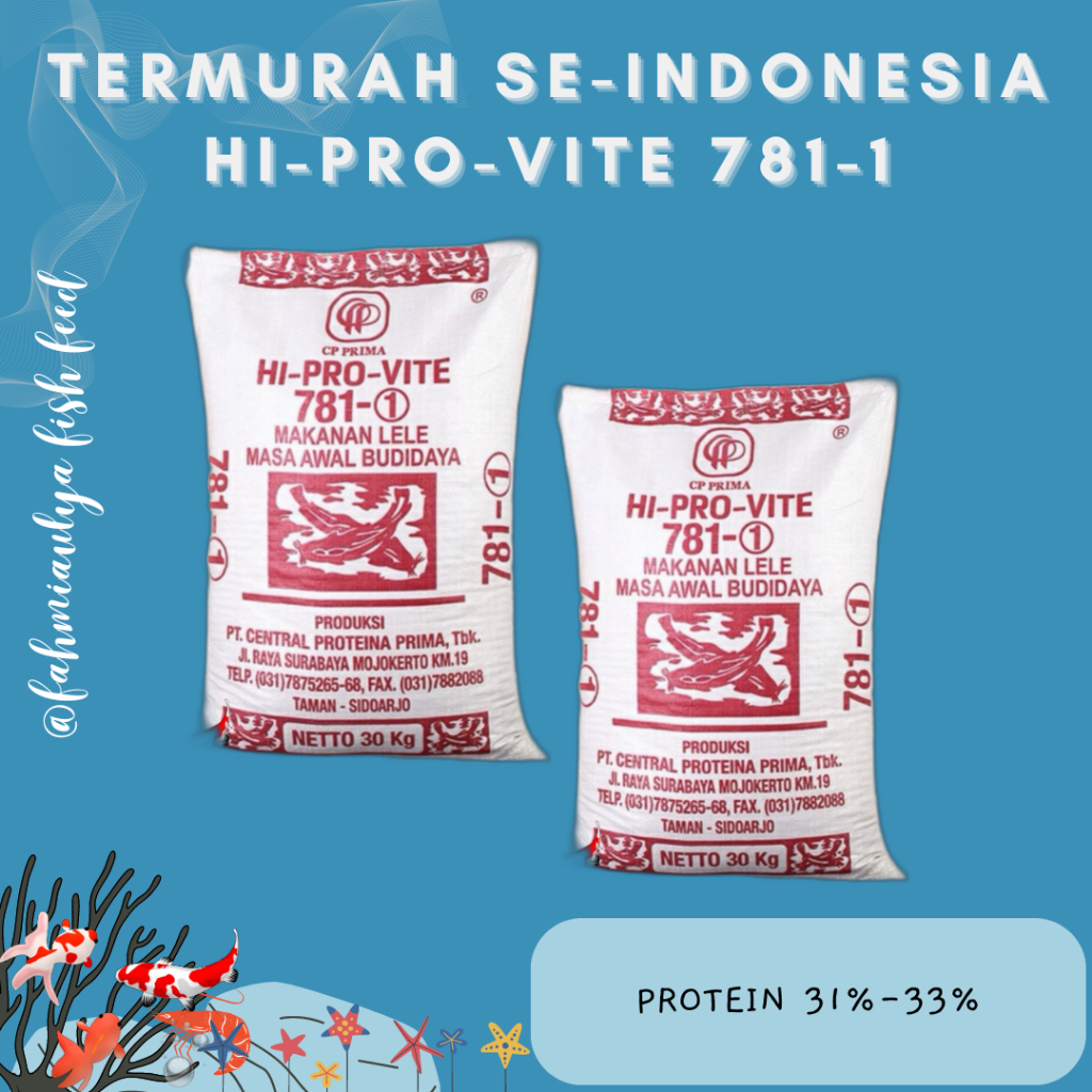 Jual PAKAN IKAN PROTEIN TINGGI HI PRO VITE 781 -1 | Pakan Ikan Lele ...