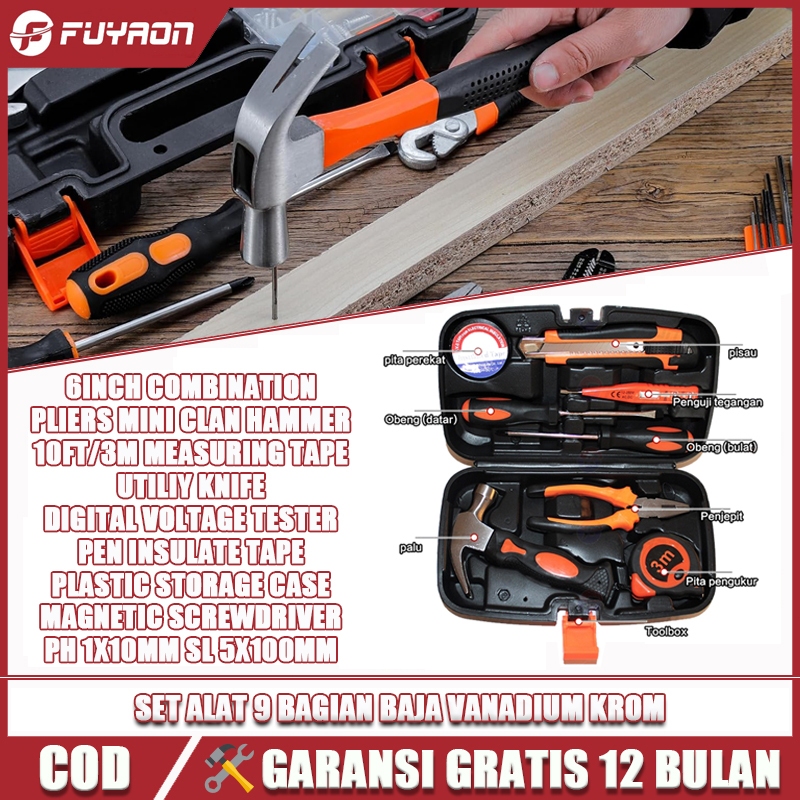 Jual FUYAON Set Alat Kit 9 Pcs Set Peralatan Perangkat Keras Set ...
