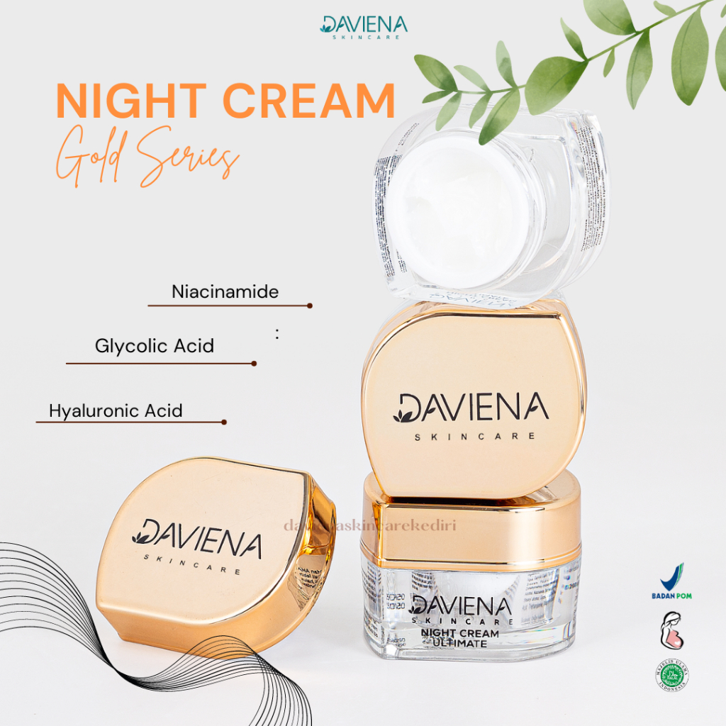 Jual (OFFICIAL DAVIENA) NIGHT CREAM GOLD DAVIENA SKINCARE OFFICIAL ...