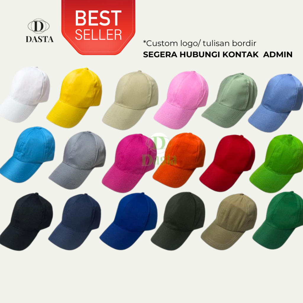Jual TOPI BASEBALL POLOS DEWASA REQUEST NAMA/TULISAN | Shopee Indonesia