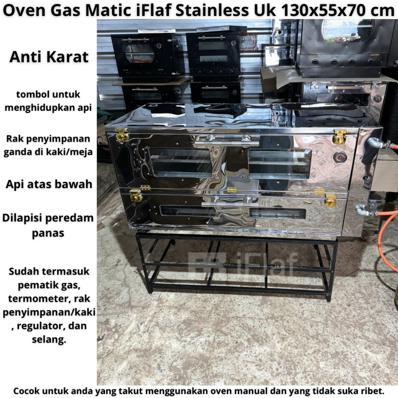 Jual Oven Gas Otomatis Manual Stainless Anti Karat - Api Atas Bawah ...