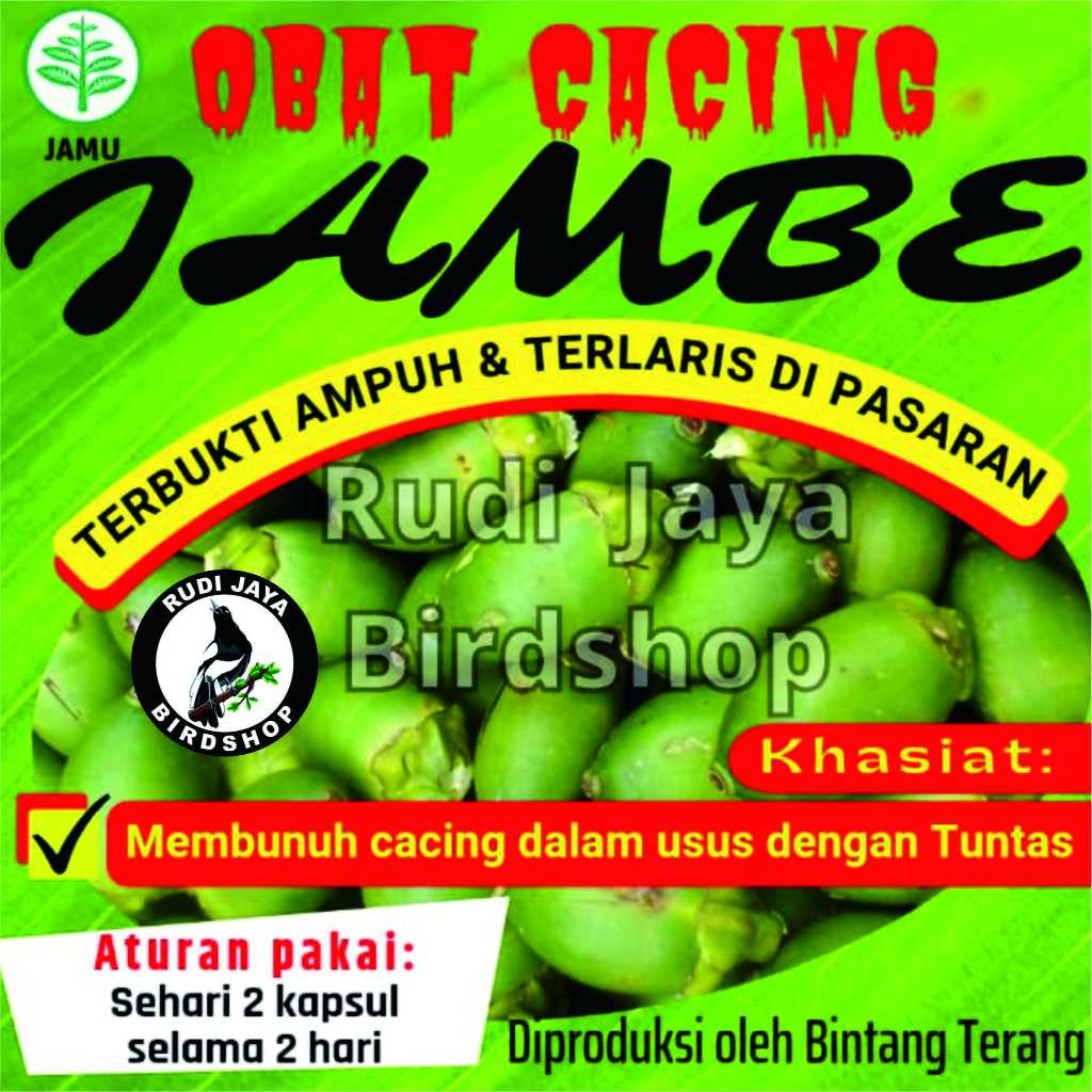 Jual OBAT CACING JAMBE HIJAU PINANG MUDA RUDI JAYA 1 SACHET OBAT CACING ...