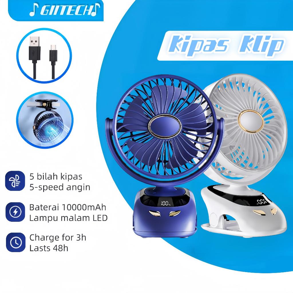 Jual Kipas Klip N33 10000mAh Klip USB Klip Mini Klip Mini Klip Putar ...